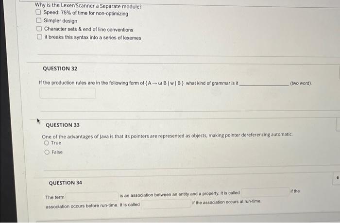 Solved Why is the Lexer/Scanner a Separate module? Speed: | Chegg.com