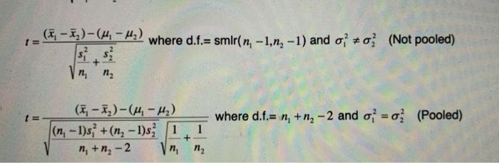 Solved How do you know whether to use the pooled formula or | Chegg.com