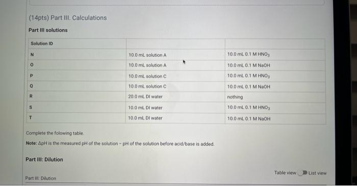 (9pts) Part I. Calculations Part I solutions Complete | Chegg.com