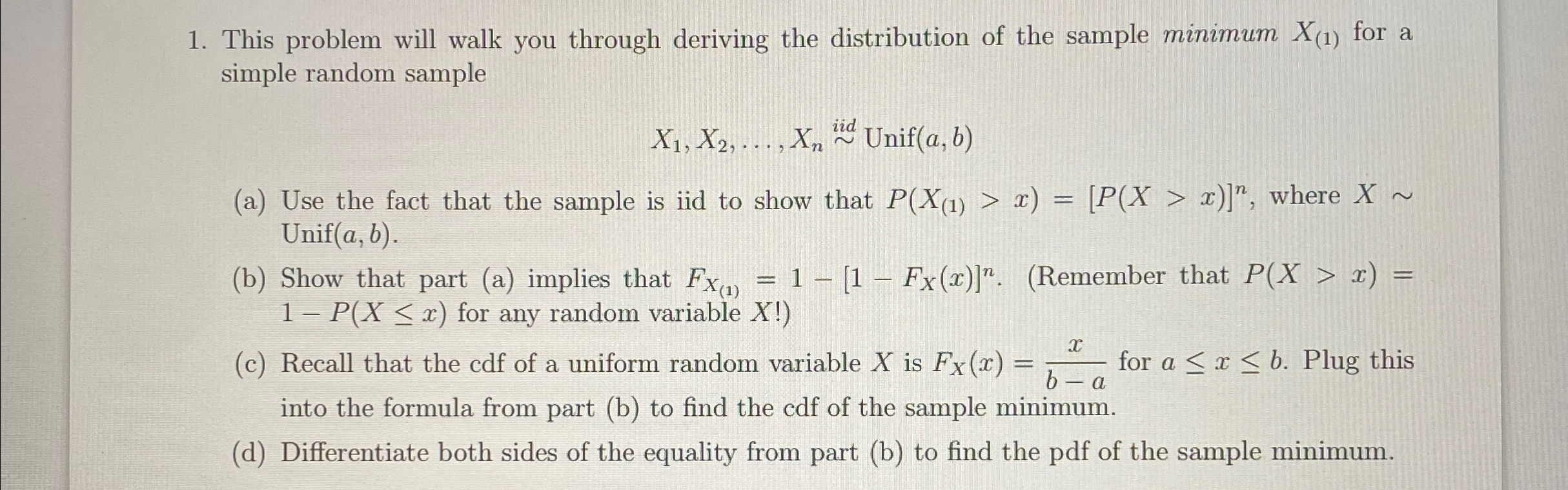 Solved This problem will walk you through deriving the | Chegg.com