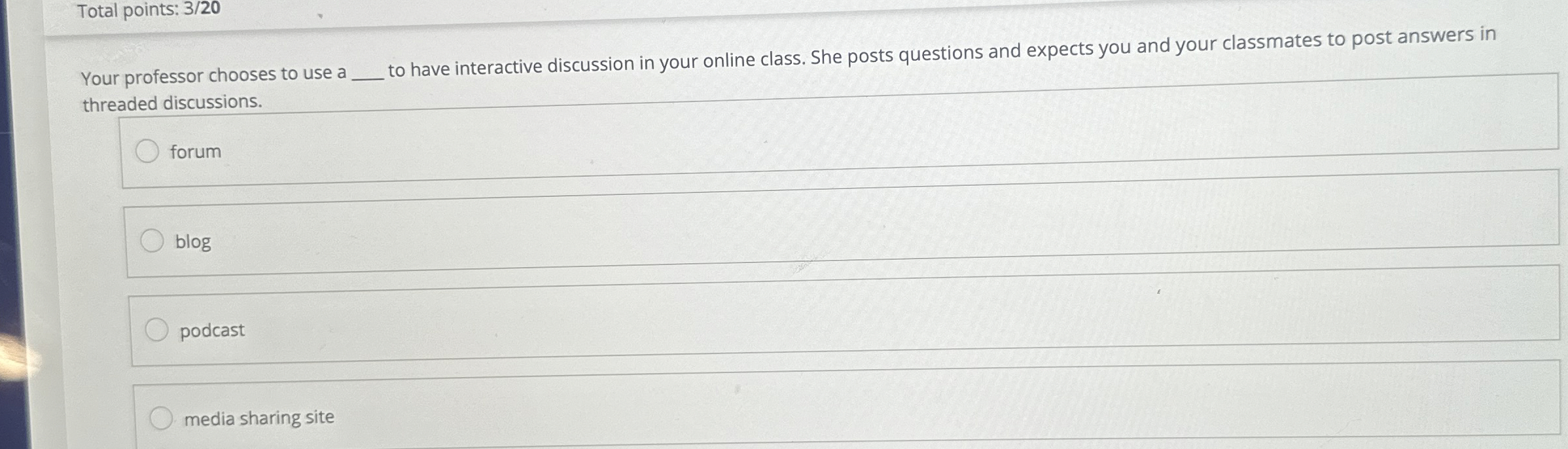 Solved Total points: 320Your professor chooses to use a q, | Chegg.com