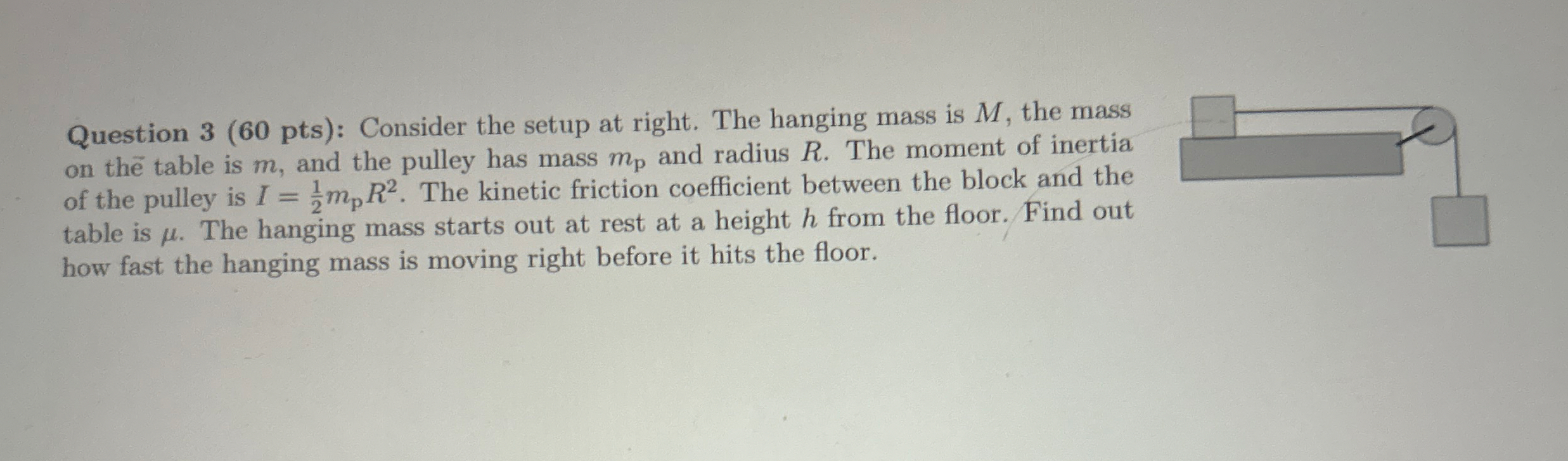 Solved Question 3 ( 60 ﻿pts ): Consider the setup at right. | Chegg.com