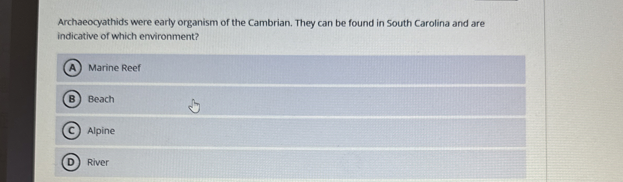 Solved Archaeocyathids were early organism of the Cambrian. | Chegg.com