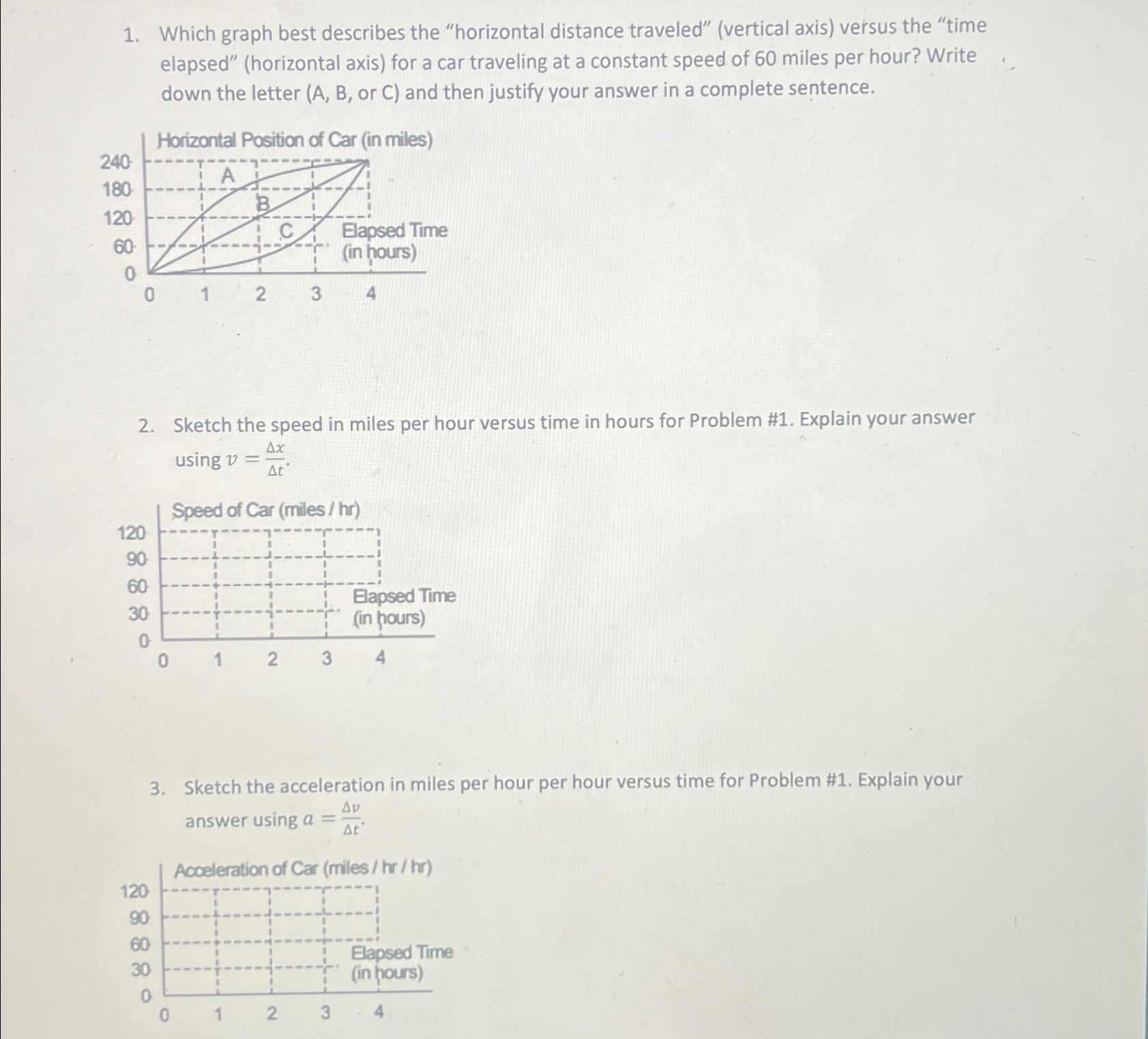 Solved Which graph best describes the "horizontal distance | Chegg.com