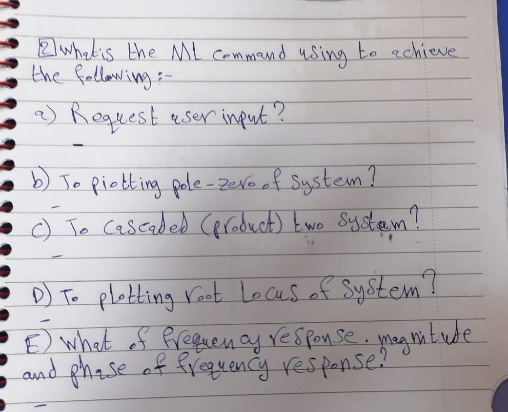 Solved 12 What is the ML Command using to achieve the | Chegg.com