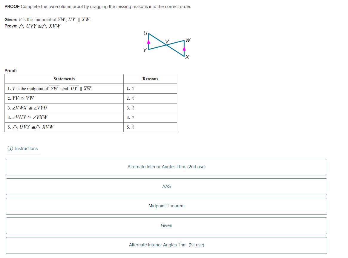 Solved PROOF Complete the two-column proof by dragging the | Chegg.com