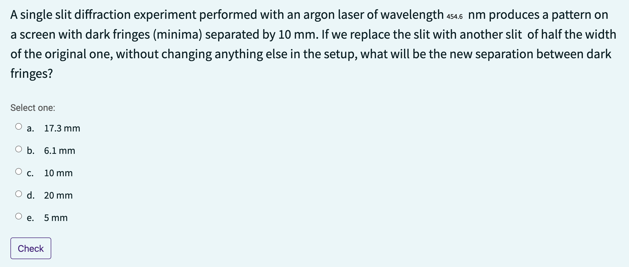 Solved A single slit diffraction experiment performed with | Chegg.com