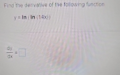 Solved Find the derivative of the following | Chegg.com