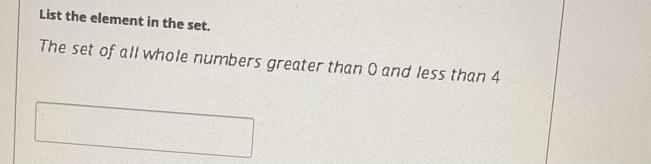 Solved List the element in the set.The set of all whole | Chegg.com