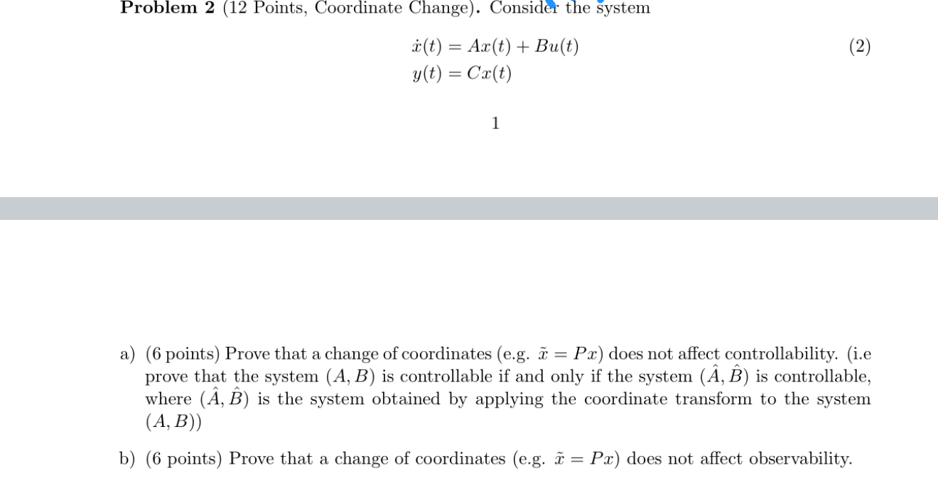 Solved Problem 2 (12 ﻿Points, Coordinate Change). ﻿Consider | Chegg.com