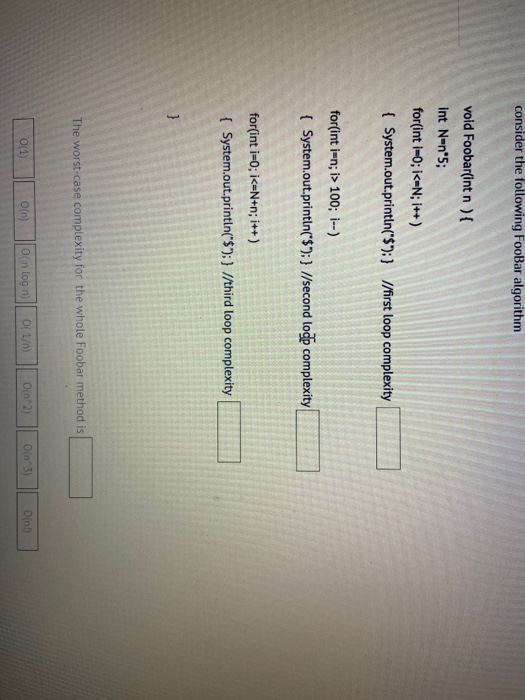 Solved consider the following FooBar algorithm void | Chegg.com