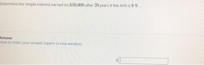 Solved Determine the simple interest earned on $10,000 after | Chegg.com