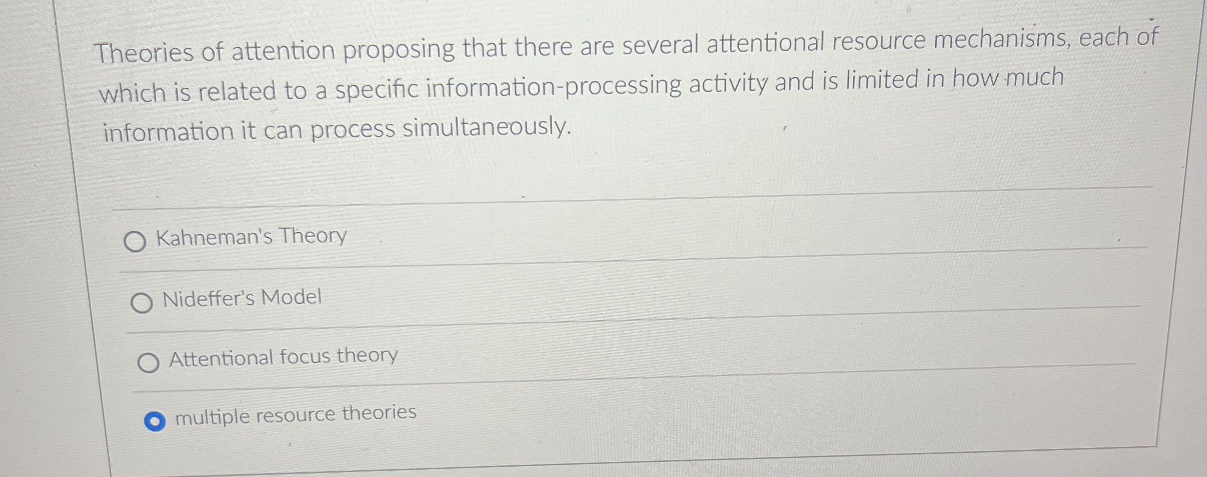 Solved Theories of attention proposing that there are | Chegg.com