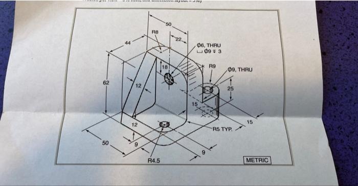 Solved (20%) Reproduce the three views of the isometric | Chegg.com