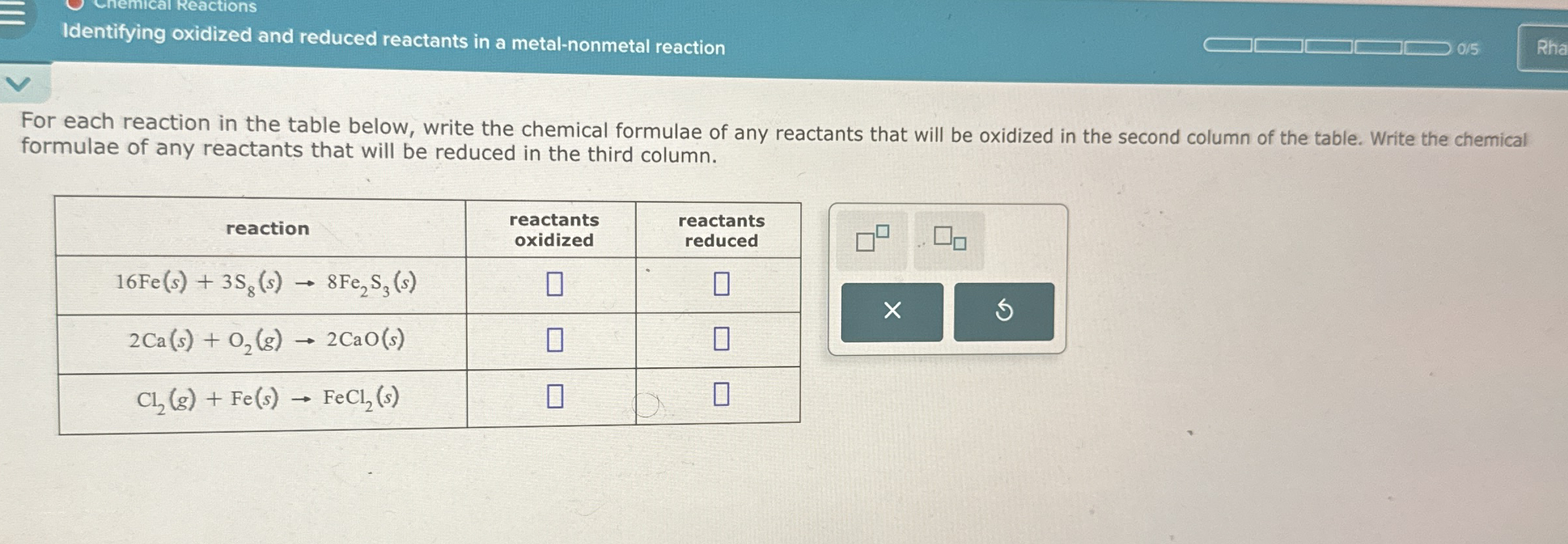 Solved Identifying oxidized and reduced reactants in a | Chegg.com