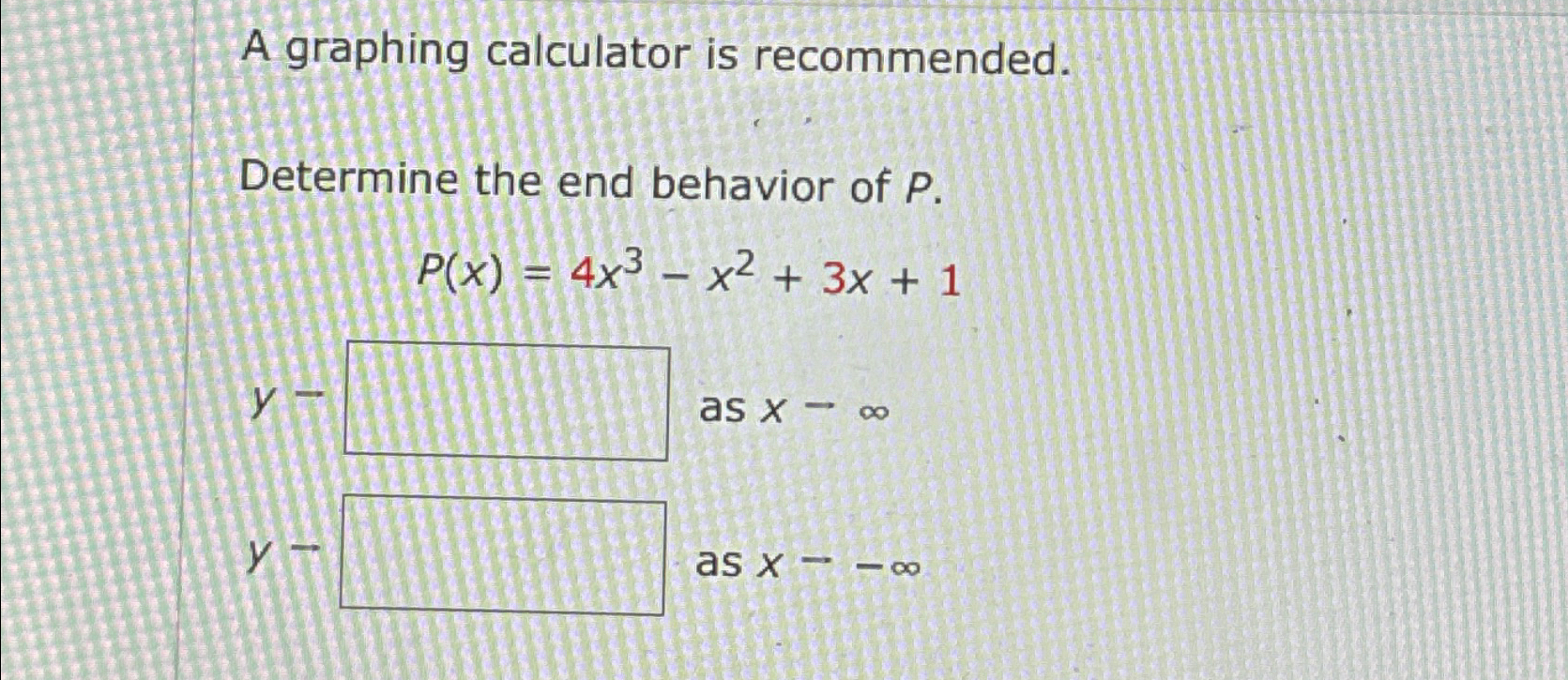 Solved A graphing calculator is recommended.Determine the | Chegg.com