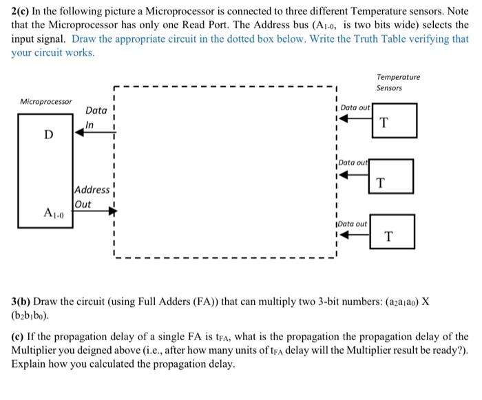 2(c) In the following picture a Microprocessor is | Chegg.com