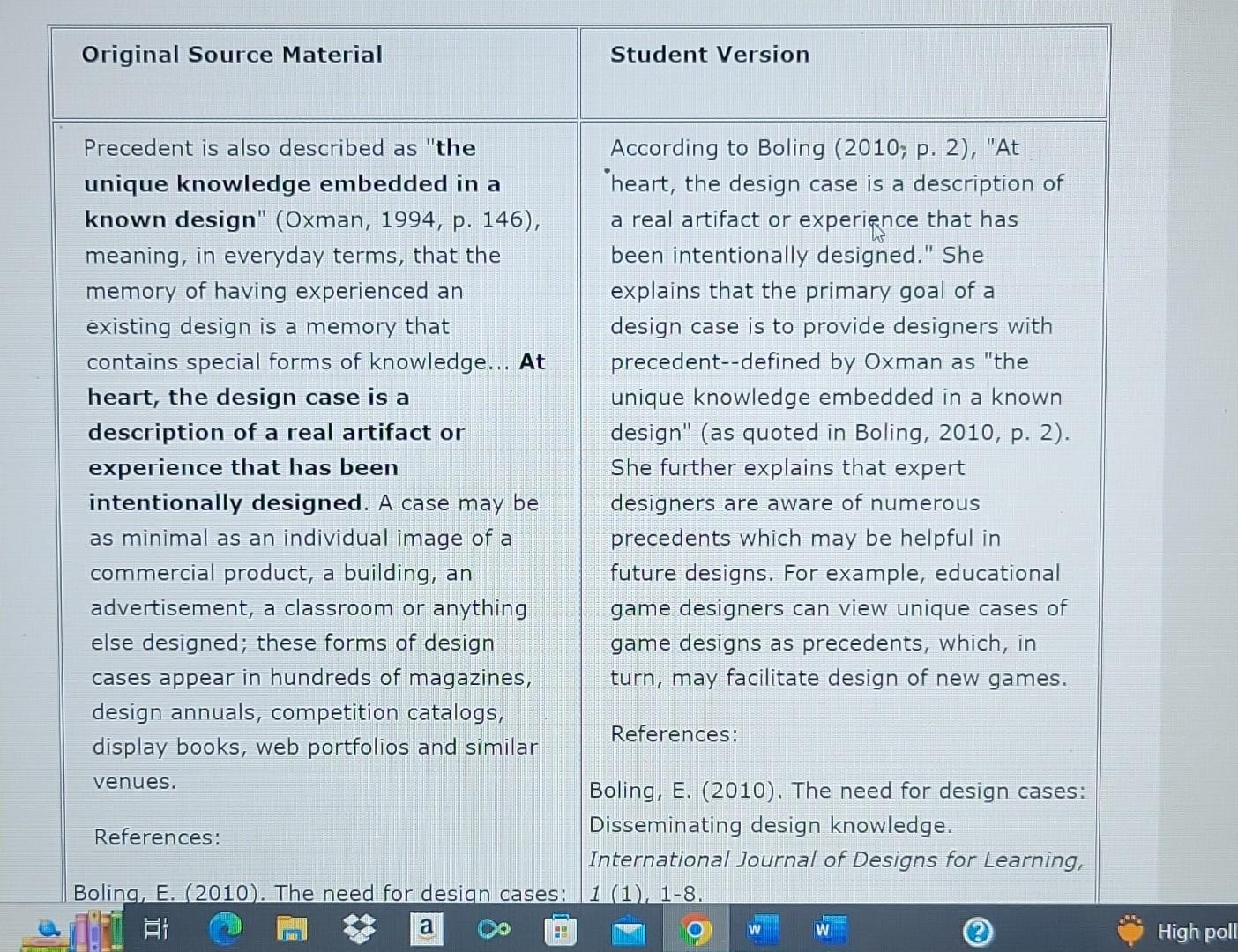 In the case below, the original source material is | Chegg.com
