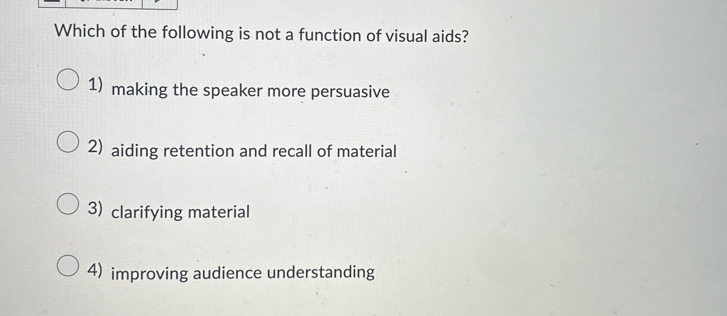 Solved Which of the following is not a function of visual | Chegg.com