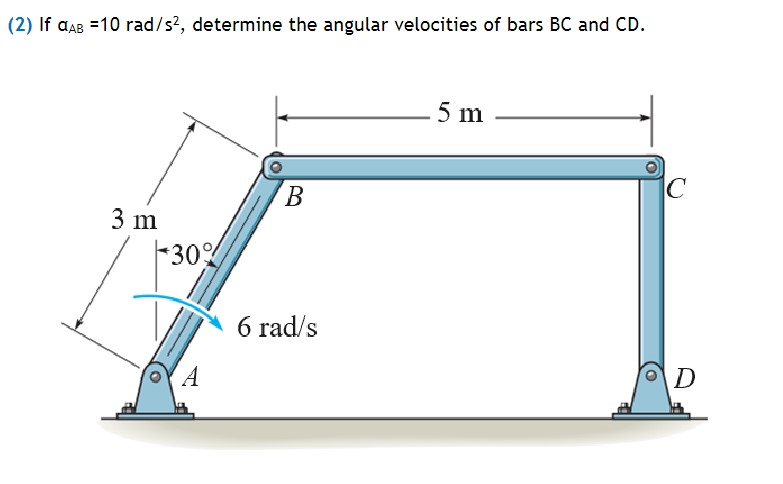 Solved (2) ﻿If aAB=10rads2, ﻿determine the angular | Chegg.com