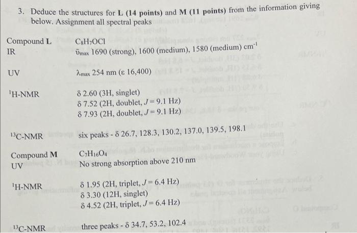 Solved 2. Deduce the structures for J (13 points) and K (12 | Chegg.com
