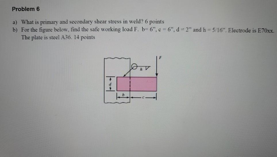 Solved Problem 6 a) What is primary and secondary shear | Chegg.com