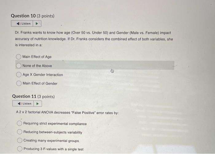 Solved Dr. Franks wants to know how age (Over 50 vs. Under | Chegg.com