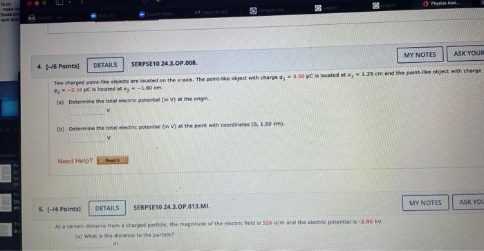 Solved Two charged point-like objects are lecated on the | Chegg.com