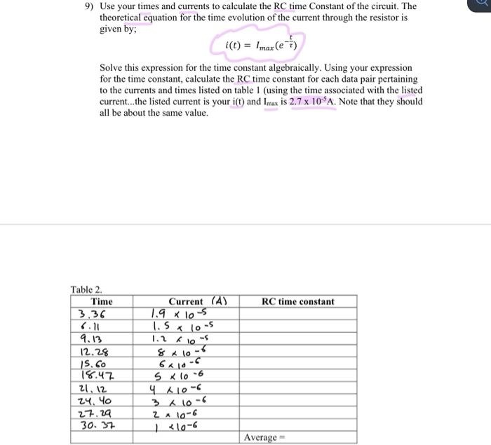 Solved I need help learning how to find the time constant | Chegg.com