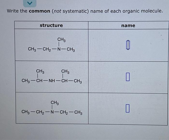 Solved Write the common (not systematic) name of each | Chegg.com