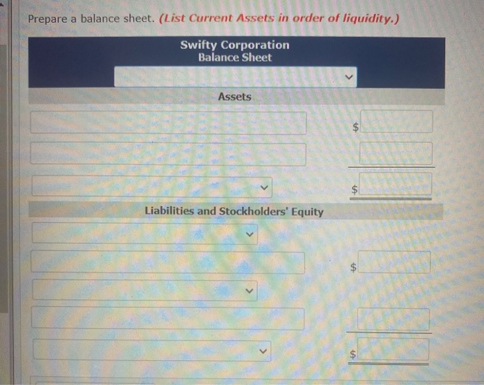Solved Brief Exercise 1 10 In alphabetical order below are | Chegg.com