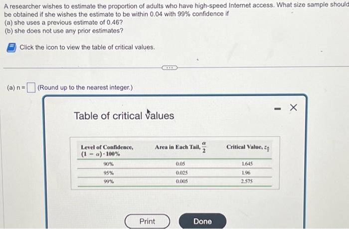 A researcher wishes to estimate the proportion of | Chegg.com