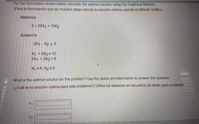 Solved For the formulation shown below calculate the optimal | Chegg.com