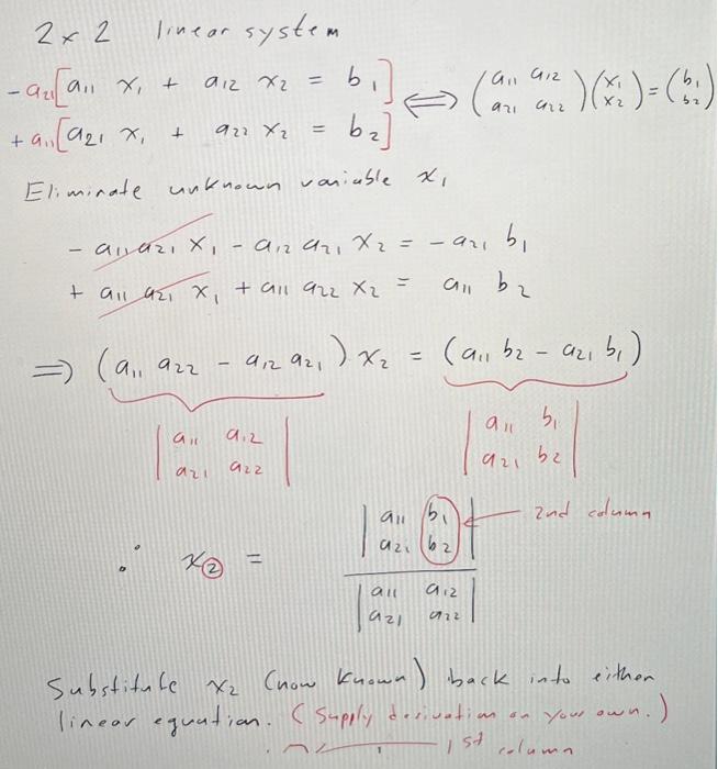 Solved 2×2 linear system | Chegg.com