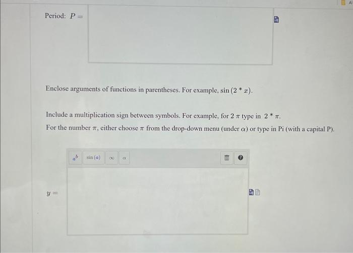 Solved Enter the exact answers. Amplitude: A= Midline: y= | Chegg.com