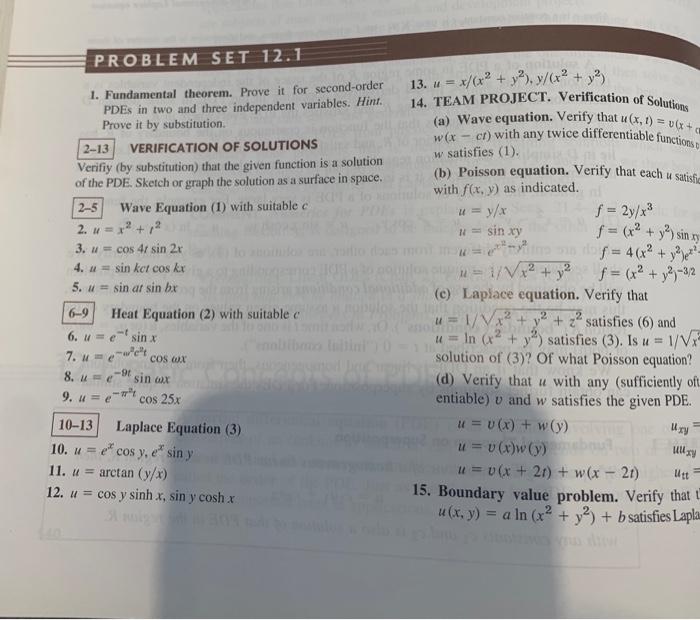 Solved PROBLEM SET 12.1 1. Fundamental theorem. Prove it for | Chegg.com