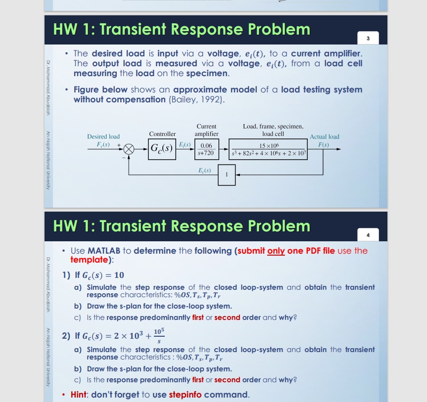 Solved Use MATLAB to ﻿determine the following (submit ﻿only | Chegg.com