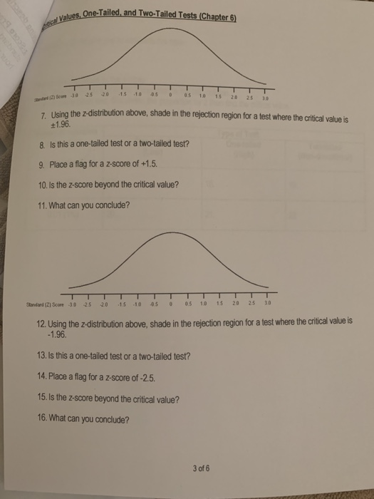 Solved es One-Tailed, and Two-Tailed Tests (Chapter 6) | Chegg.com