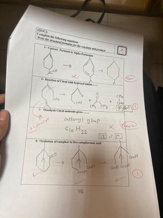 Solved 2- Reaction of Citral with hydroxyl a mine..... 3. | Chegg.com