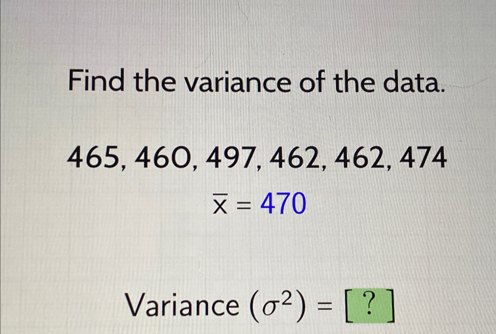 Solved Find the variance of the | Chegg.com