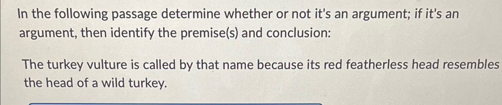 Solved In the following passage determine whether or not | Chegg.com
