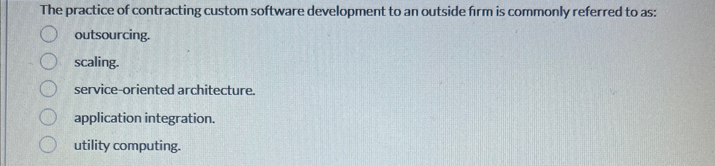 Solved The practice of contracting custom software | Chegg.com