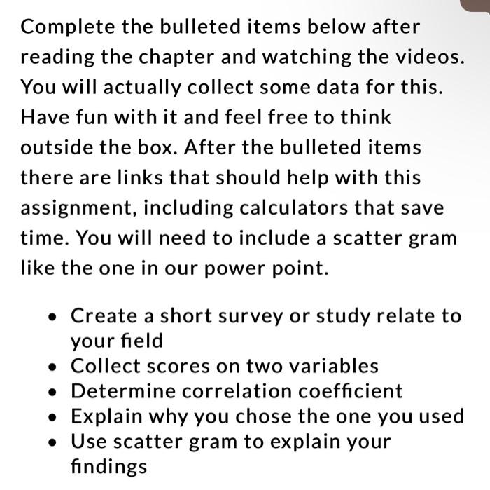 Complete the bulleted items below after reading the | Chegg.com