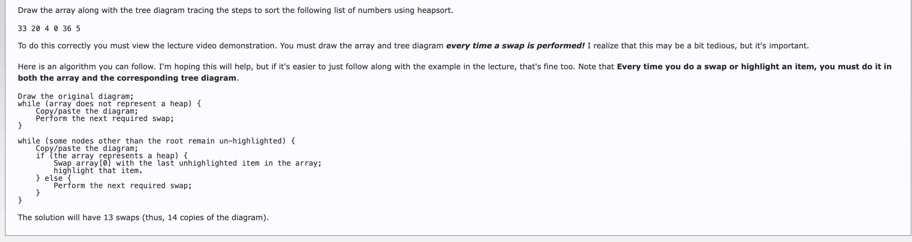 Solved Draw the array along with the tree diagram tracing | Chegg.com