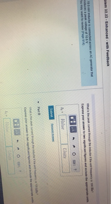 Solved blem 32.22 - Enhanced - with Feedback 19.0 mH | Chegg.com
