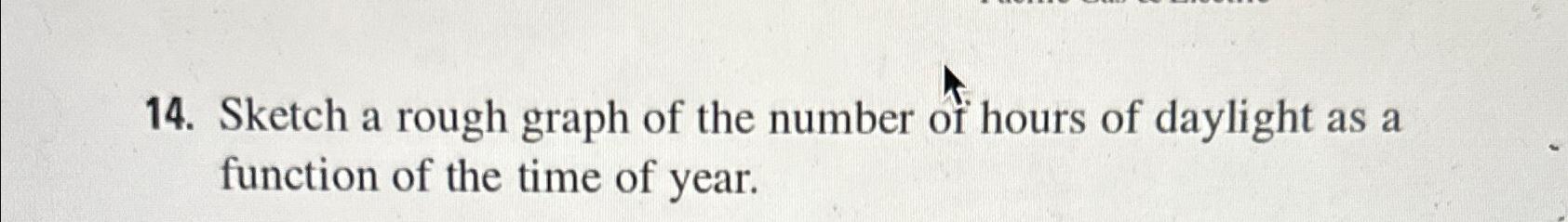 Solved Sketch a rough graph of the number of hours of | Chegg.com