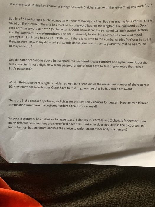 Solved How many case-insensitive character strings of length | Chegg.com
