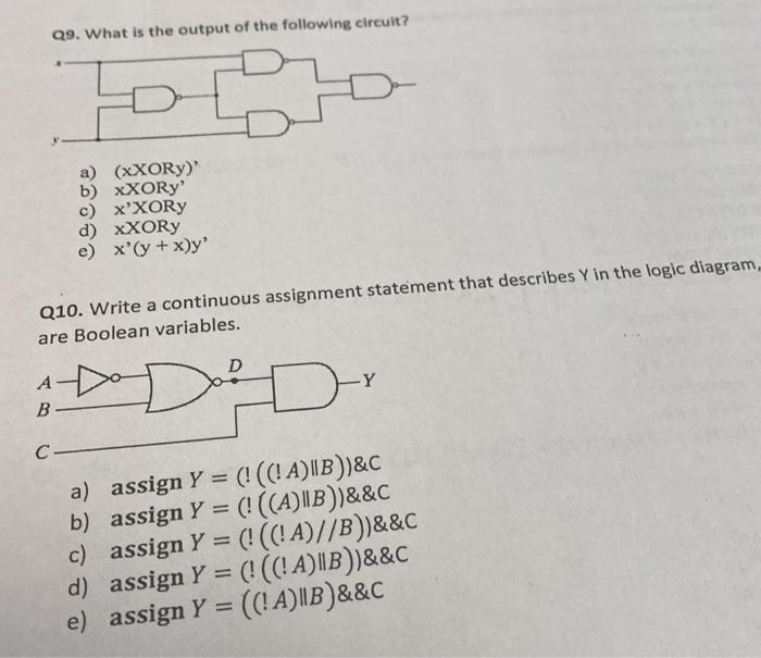 Solved Q9. What is the output of the following circuit? to 어 | Chegg.com