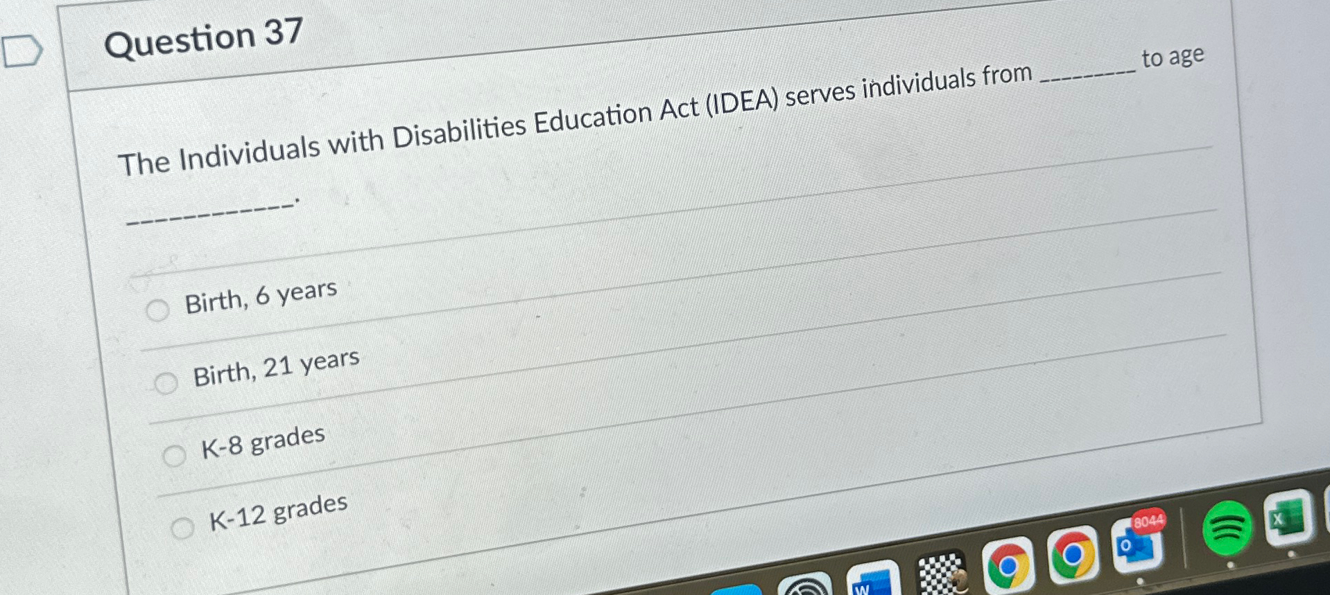 Solved The Individuals with Disabilities Education Act | Chegg.com