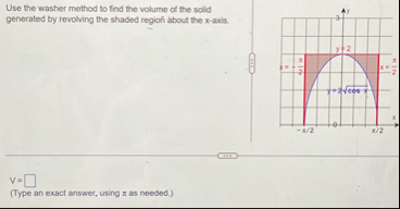 Solved Use the washer method to find the volume of the solid | Chegg.com